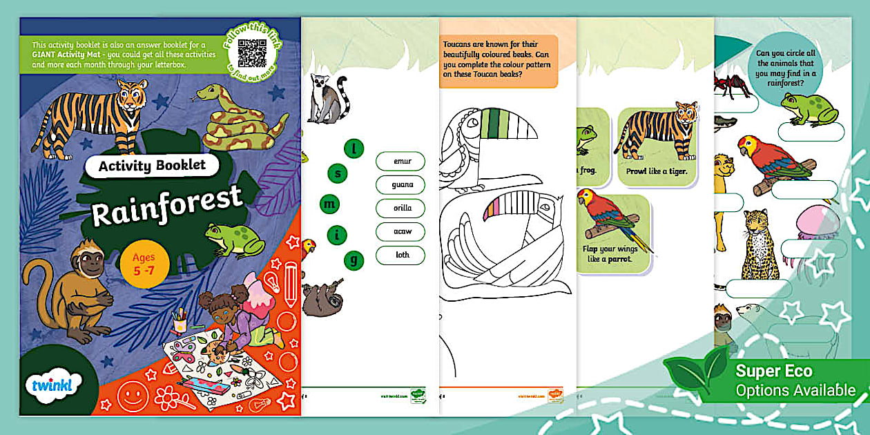 Rainforests Activity Booklet (Ages 5 - 7) (teacher made)