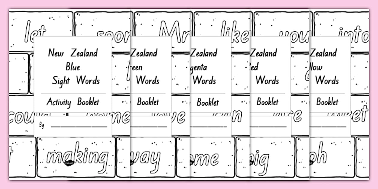 New Zealand Magenta – Green Sight Word Activity Booklet Pack