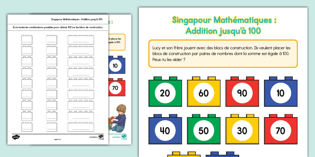 Singapour Mathématiques : Abstraite. Additions jusqu'à 100