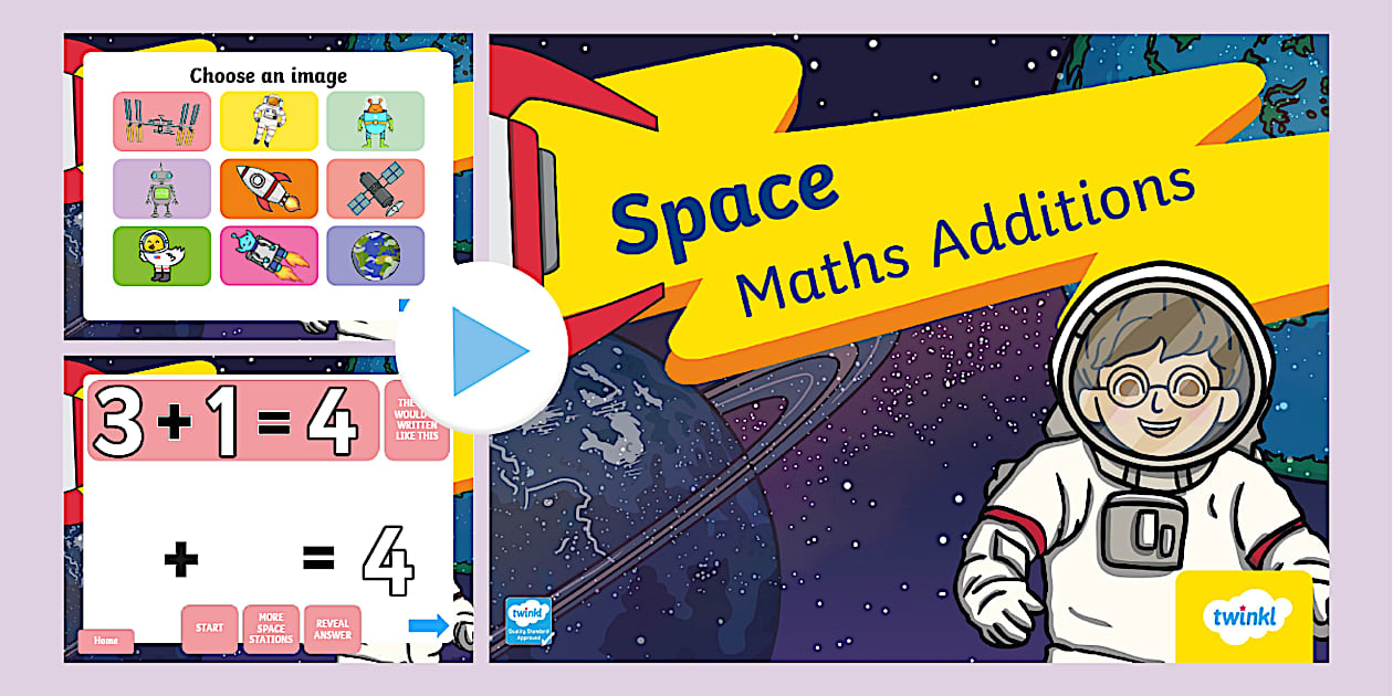 Space Themed Addition PowerPoint (teacher made) - Twinkl