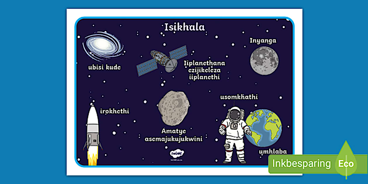 Isikhala | Space Words isiZulu | Word Mat - Twinkl