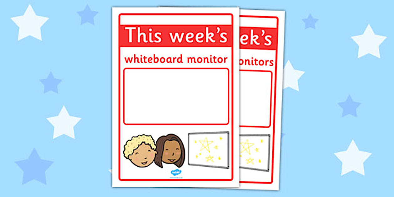 Editable Whiteboard Monitor Display Signs (teacher made)