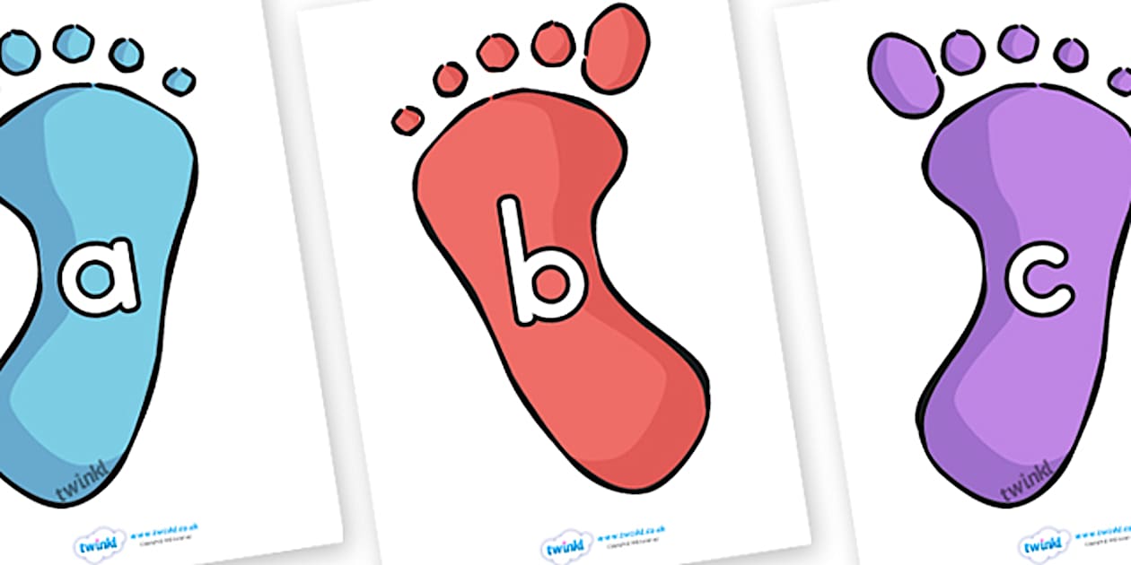 A Z Alphabet on Footprints (Teacher-Made) - Twinkl