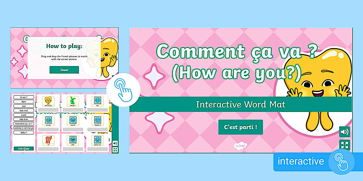 French: How Are You? Interactive Word Mat (teacher made)