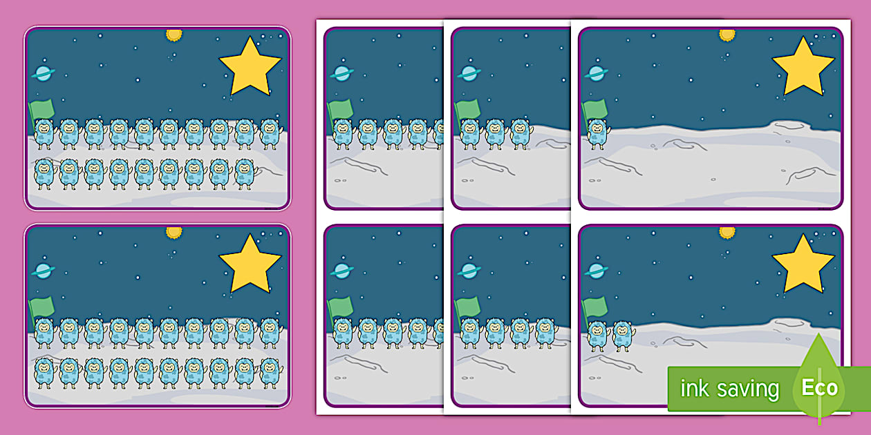 Space Alien Counting Cards (teacher made) - Twinkl