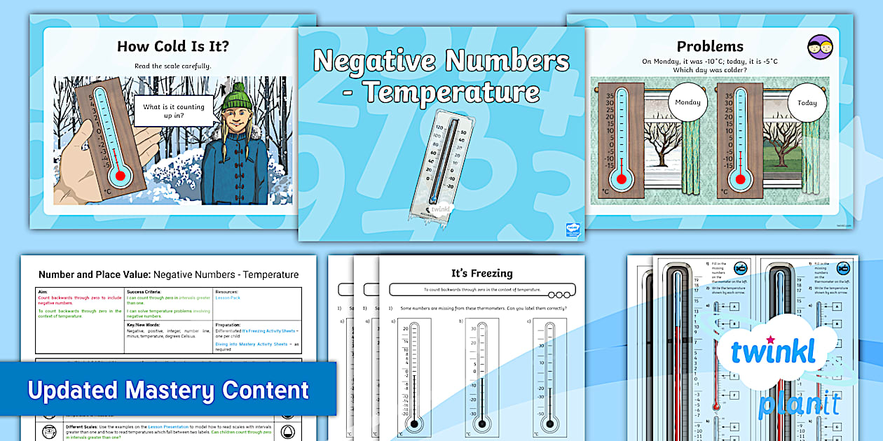 Y4 Count Backwards Through Zero PlanIt Maths Lesson 2