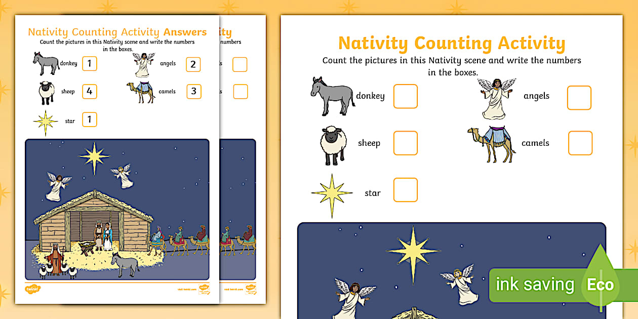 Nativity Counting Activity | Twinkl (teacher made) - Twinkl