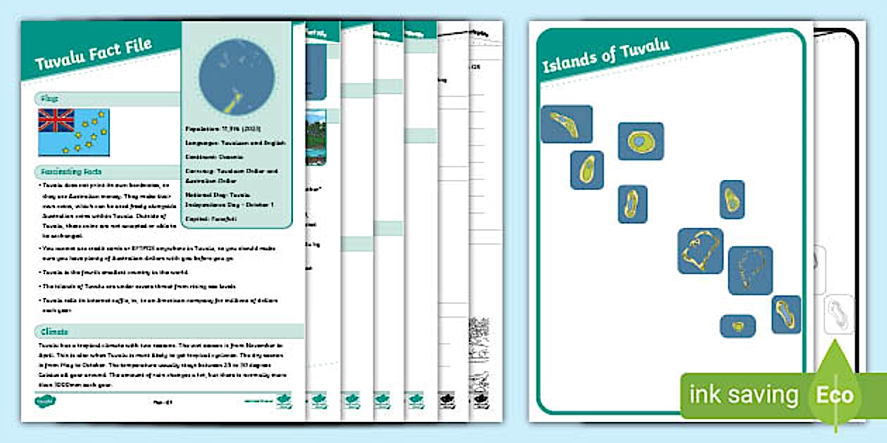 Facts About Tuvalu: Activity and Learning Pack for Kids!