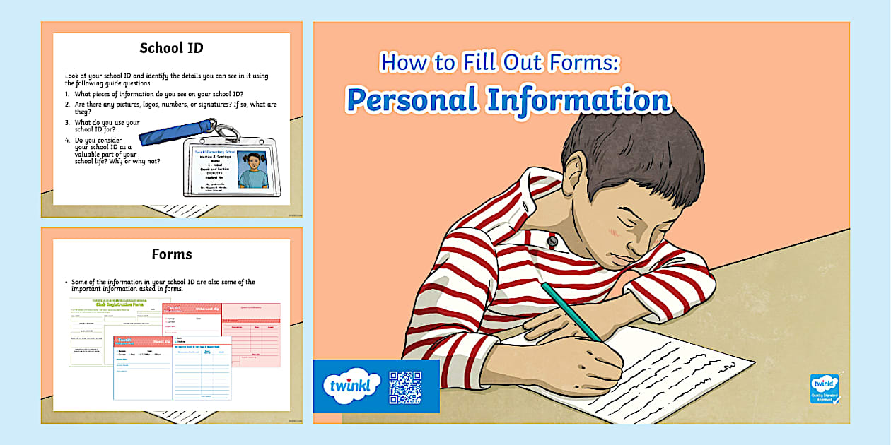 How to Fill Out Forms: Personal Information | Grade 5 | Twinkl