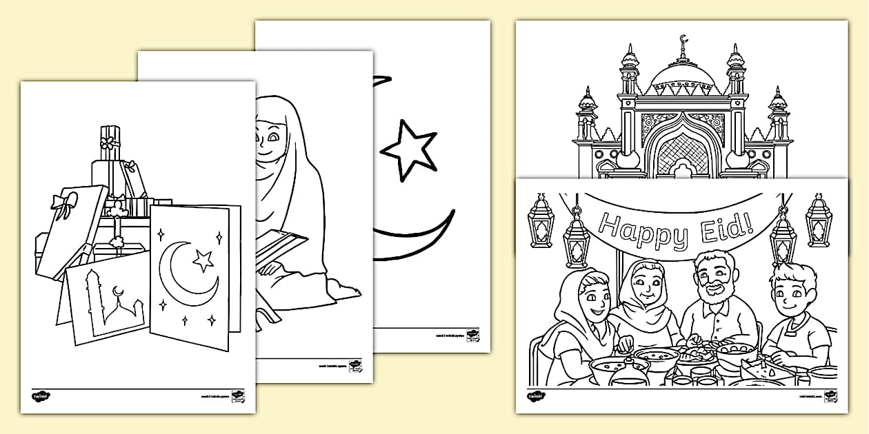 Eid-Al-Fitr Colouring Sheets (teacher made) - Twinkl