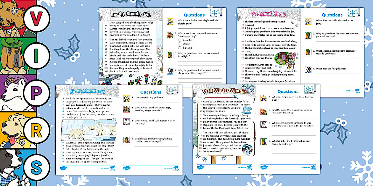 KS1 Winter Wonderland 60-Second Reads Activity Pack - Twinkl