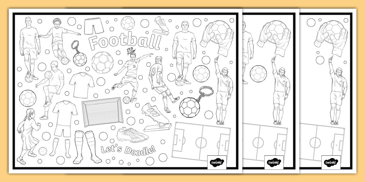 KS2 Football Doodle Colouring Pages