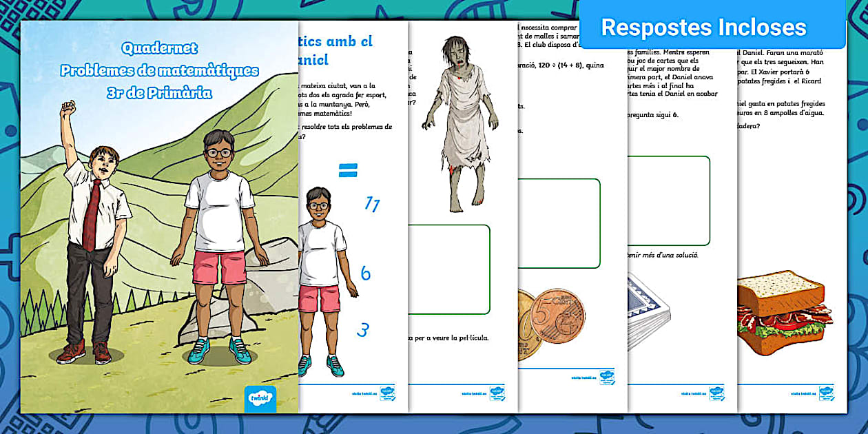Quadernet: Problemes matemàtics per a 3r de Primària - Català