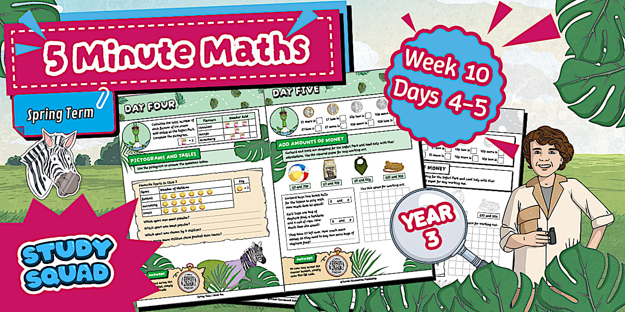 👉 Study Squad 5 Minute Maths Year 3 Spring - Week 10 Days 4-5