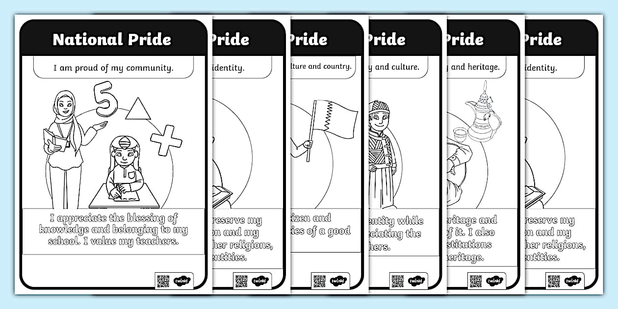 Values Colouring Pages - National Pride (teacher made)