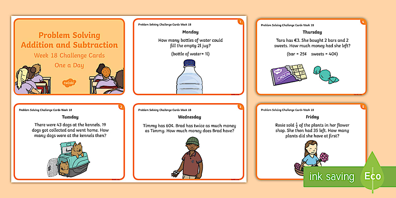 Week 18 - Problem Solving - Addition and Subtraction Challenge Cards