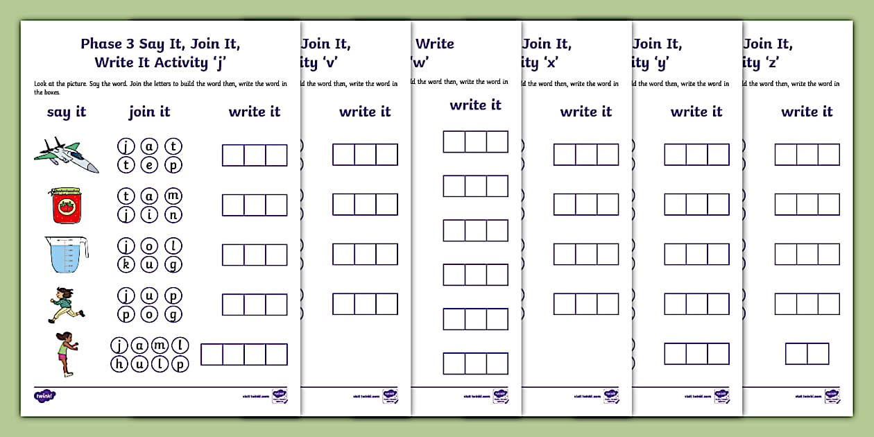Phase 3 Say It, Join It, Write It Activity Pack - Twinkl