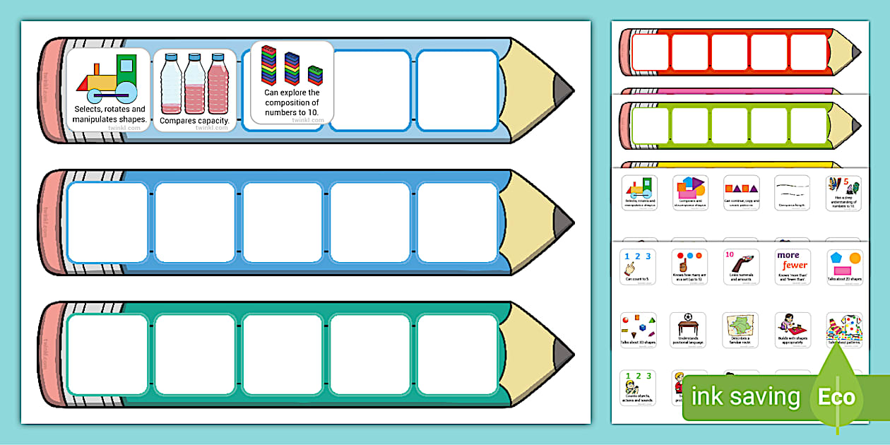 EYFS Maths Pencil Targets (teacher made) - Twinkl