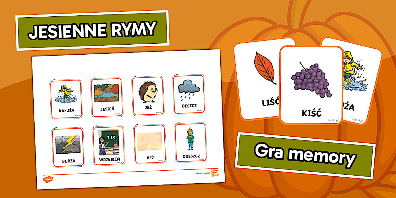 Jesienne rymy | Gra memory