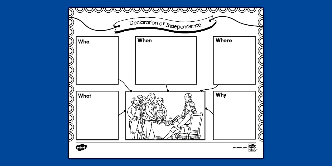 First Grade Declaration of Independence Worksheet