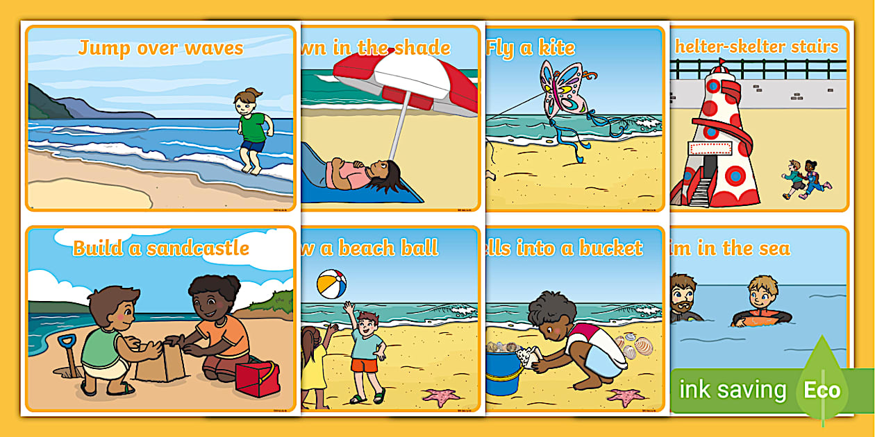 Seaside-Themed Movement Cards (teacher made) - Twinkl