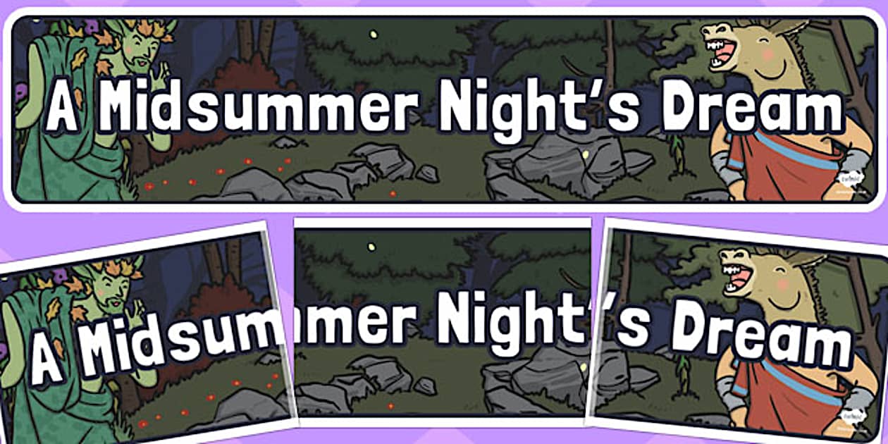 Cursive A Midsummer Nights Dream Display Banner - Twinkl