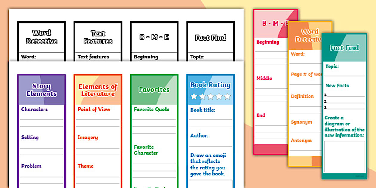 Reading Response Bookmarks (teacher made) - Twinkl