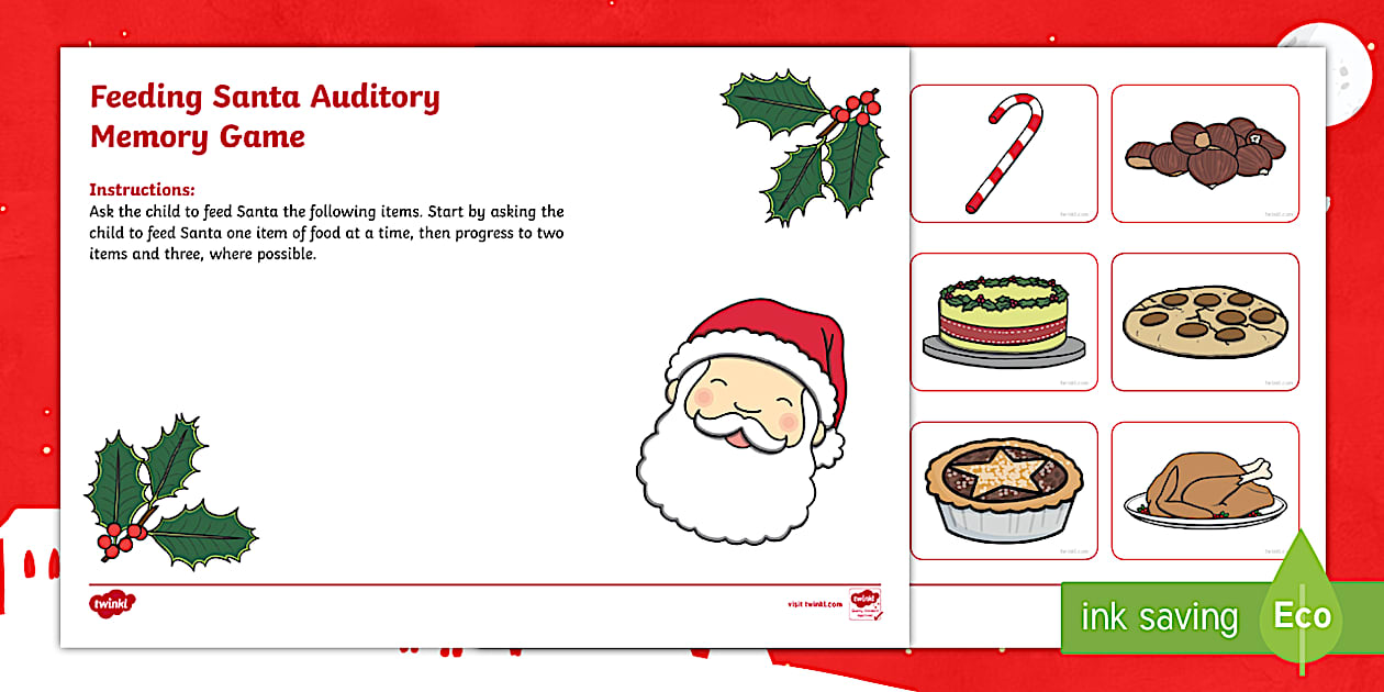 Santa Auditory Memory Game (teacher made) - Twinkl