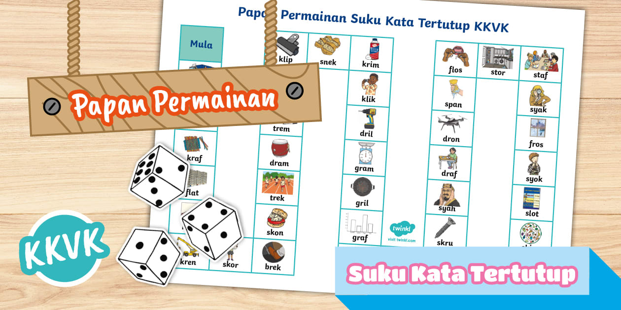 Papan Permainan Suku Kata Tertutup KKVK
