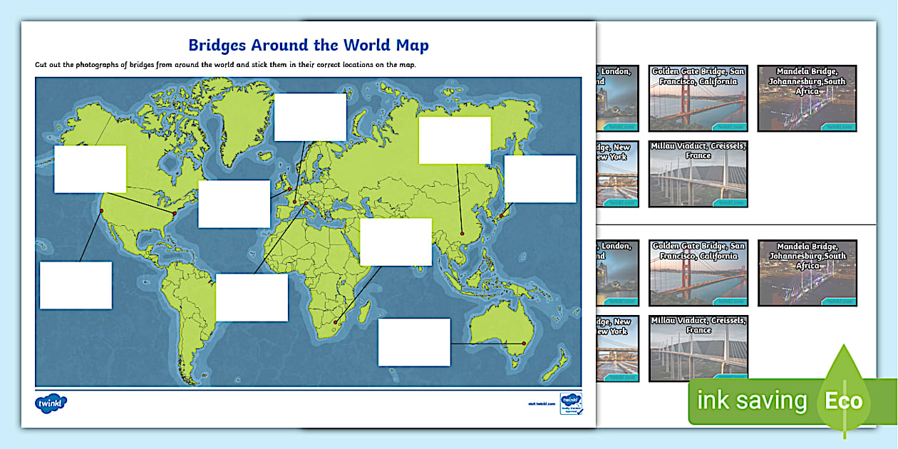 Bridges Around the World Map Activity (teacher made)