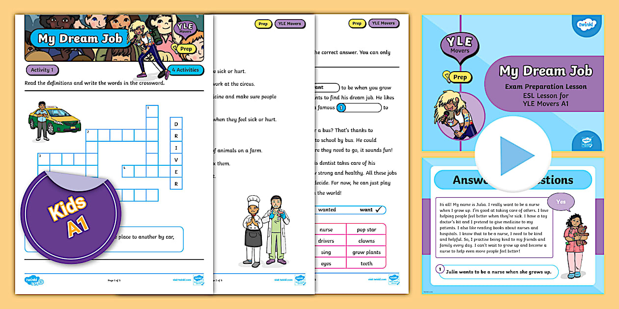 YLE Movers - Prep Lesson (My Dream Job) [A1] (teacher made)