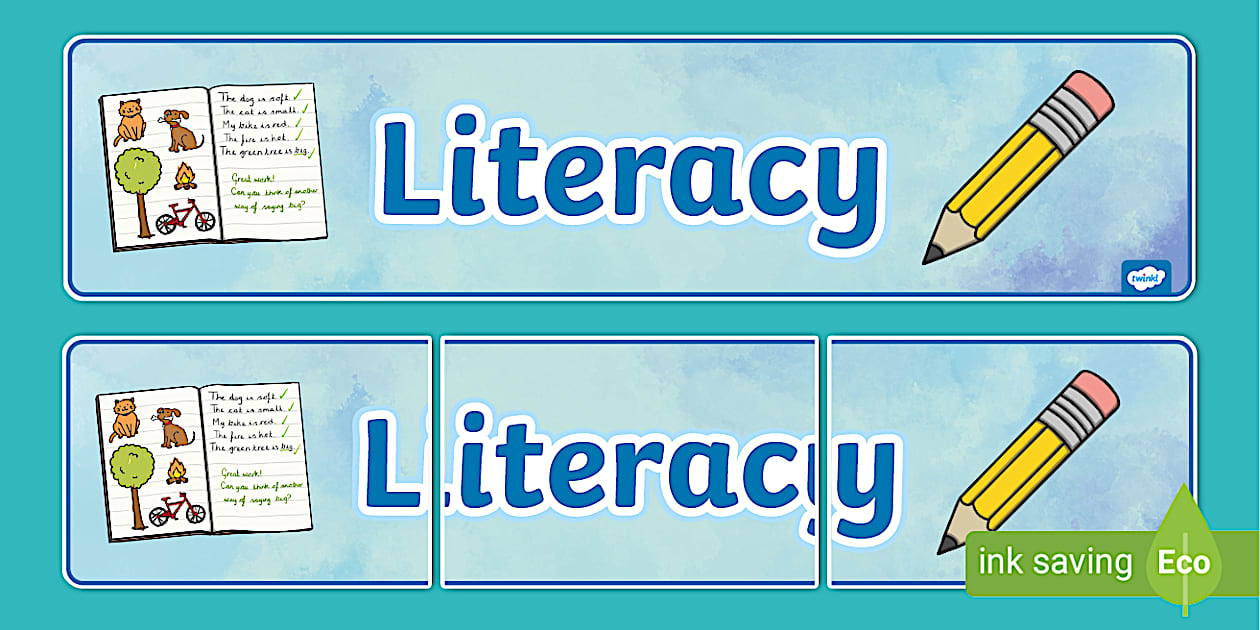 Watercolour Literacy Display Banner (teacher made) - Twinkl