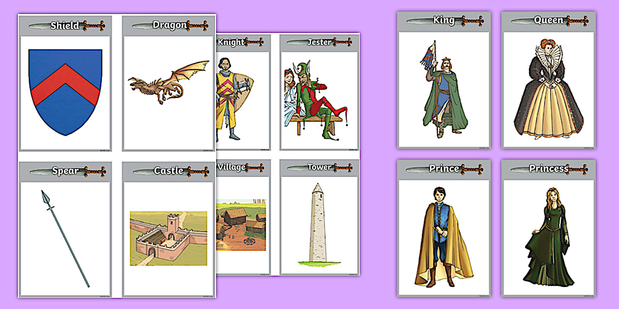 Editable Castles and Knights Flashcards (teacher made)