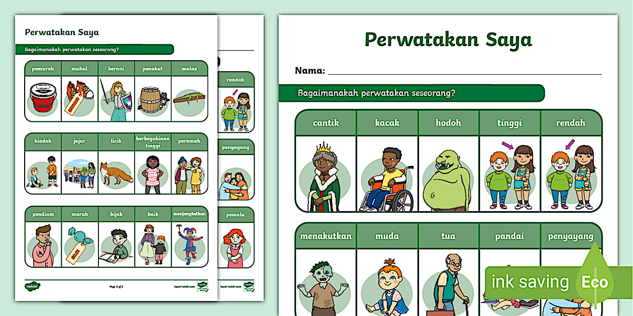 Tikar Perkataan - Perwatakan Saya (Teacher-Made) - Twinkl