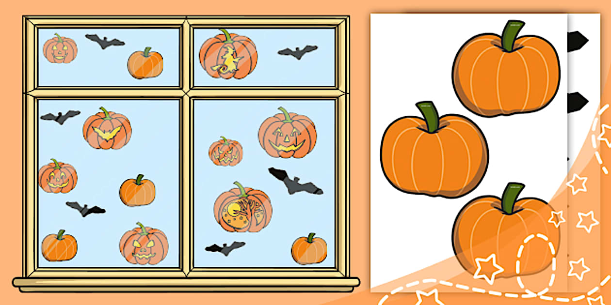 Halloween Scene Window Display (teacher made) - Twinkl