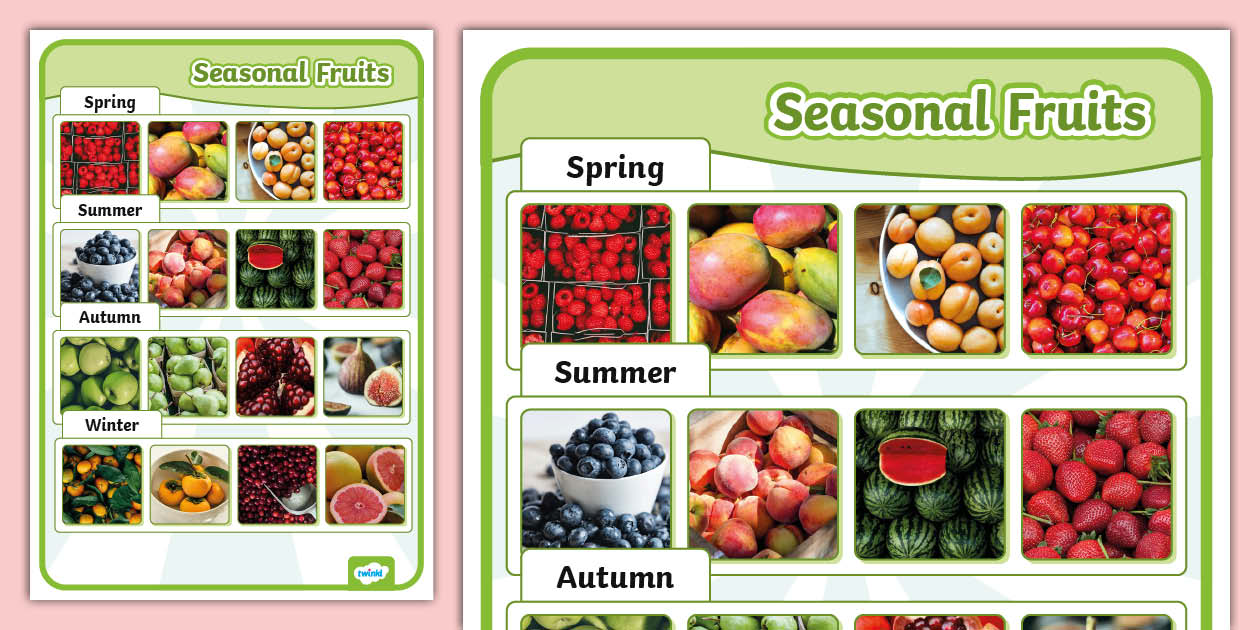 Seasonal Fruits Display Poster - Twinkl Display - Twinkl