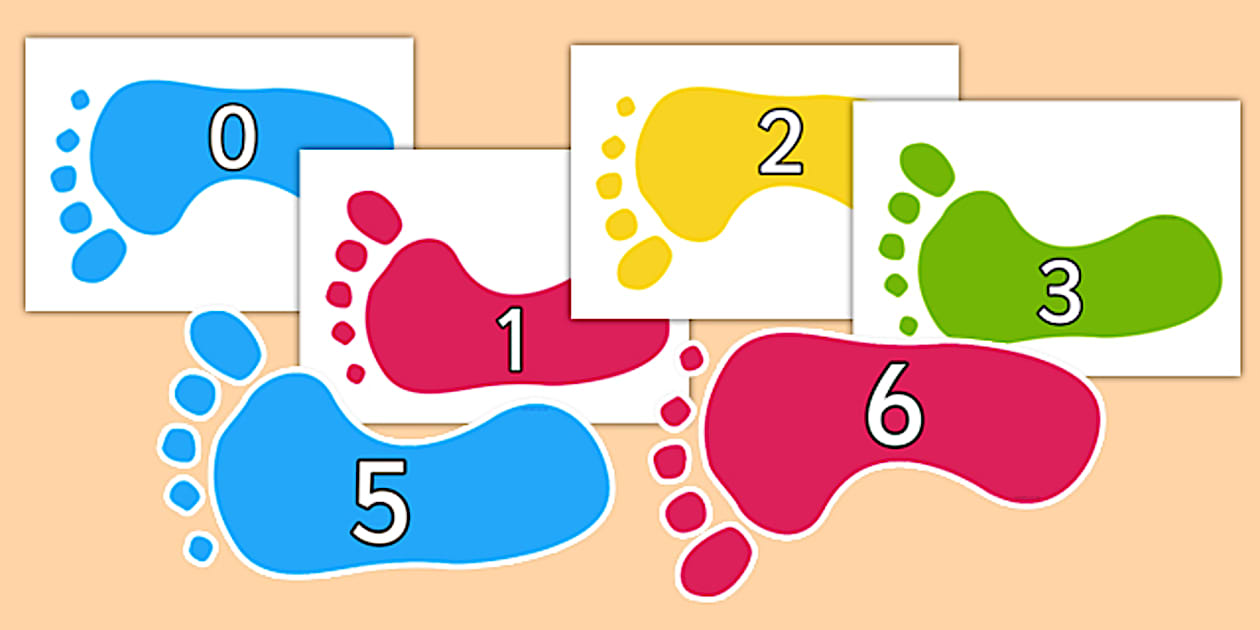 Numbers 0-30 on Footprints (teacher made) - Twinkl