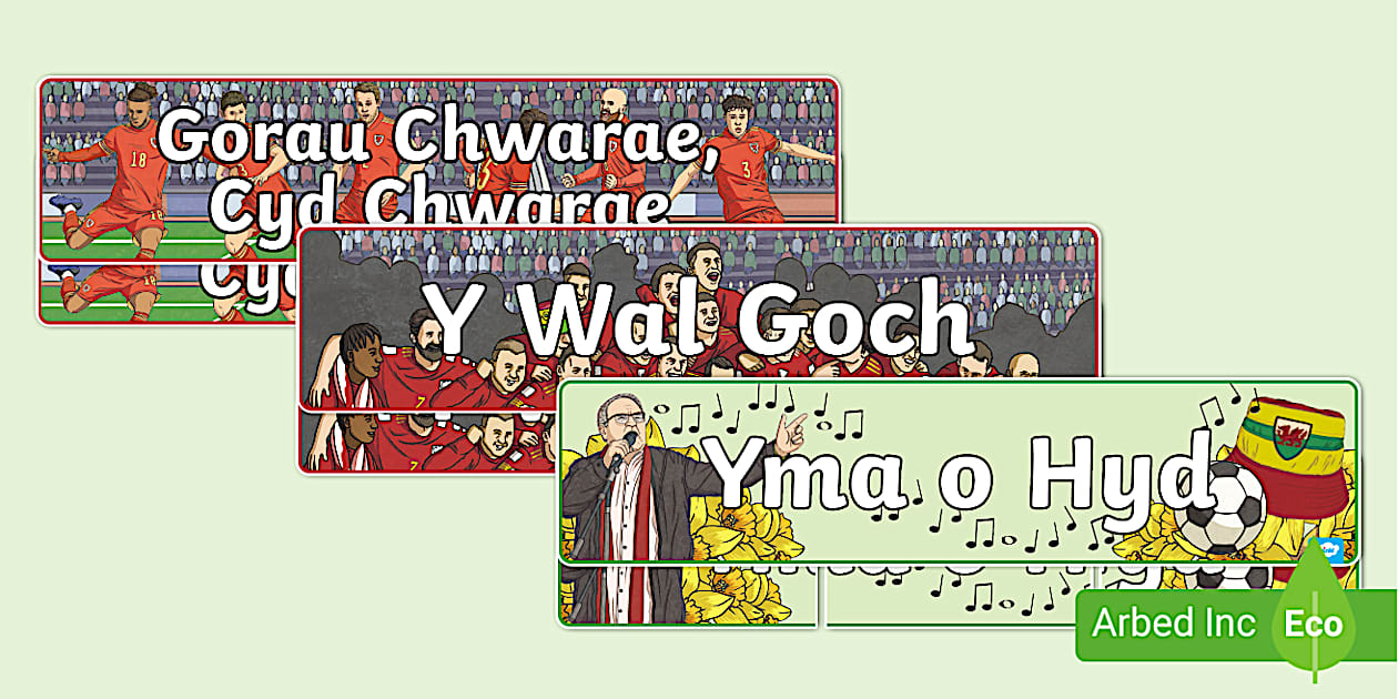 Baneri Arddangos Cwpan y Byd/Welsh Language World Cup Display Banners