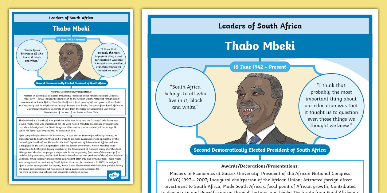 Thabo Mbeki - Infographic (teacher made) - Twinkl