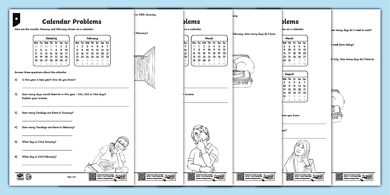 Calendar Problems Differentiated Worksheet (Teacher-Made)