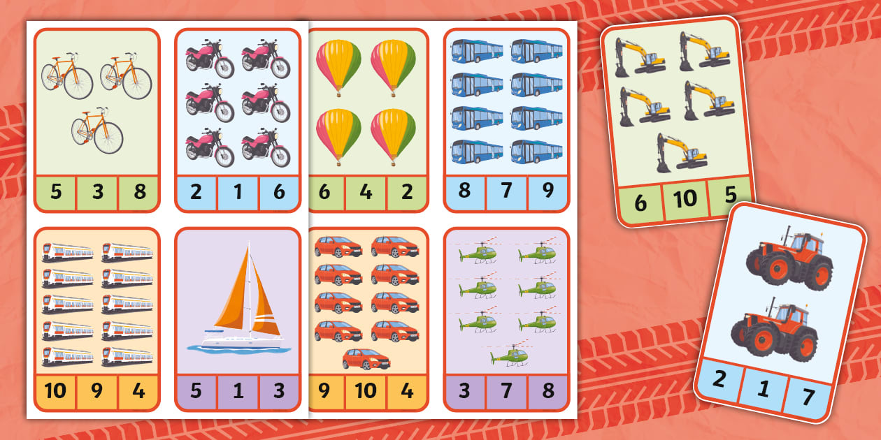 👉 Transport Peg Counting (teacher made) - Twinkl