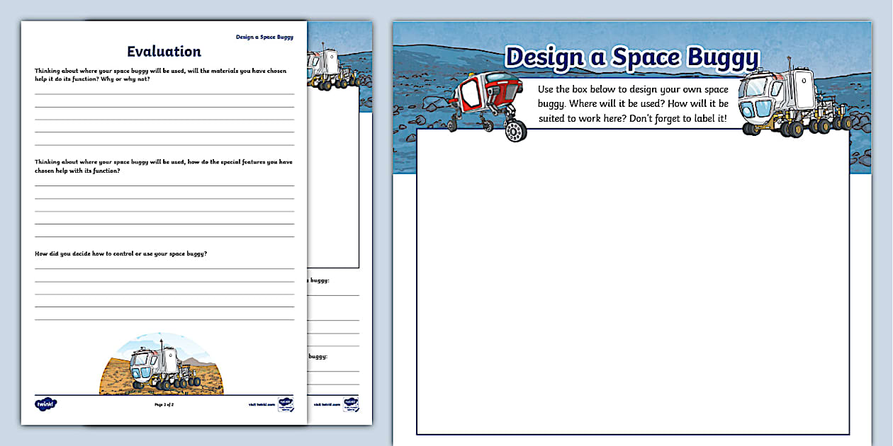 Design a Space Buggy Worksheet (teacher made) - Twinkl