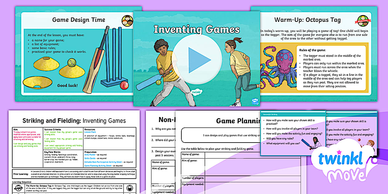 Inventing Games - Year 3 PE Striking & Fielding Lesson
