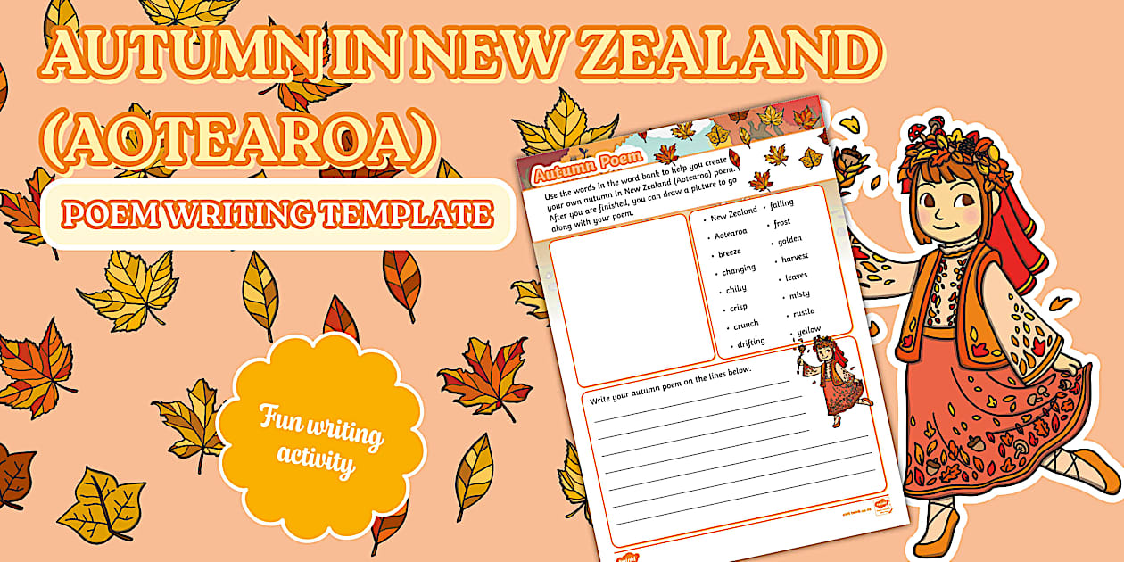 * NEW * Autumn in New Zealand (Aotearoa) Poem Writing Template