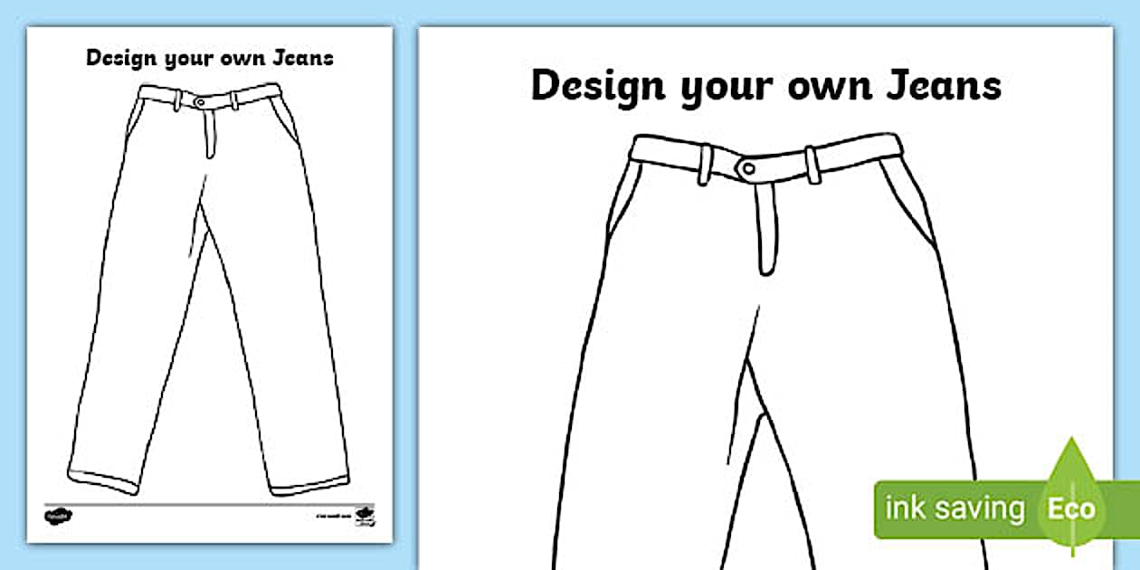 Jeans for Genes Day Design Your Own Jeans Worksheet - Twinkl