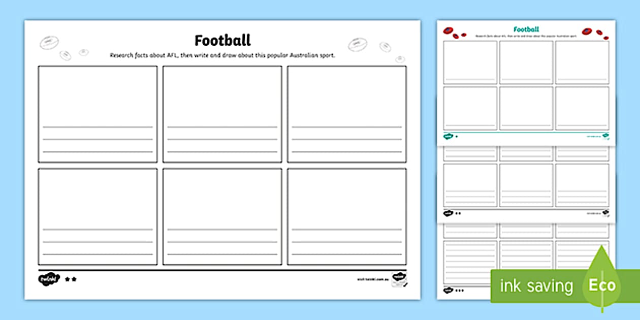 Footy Colours Day AFL Writing Frame Worksheet (Teacher-Made)