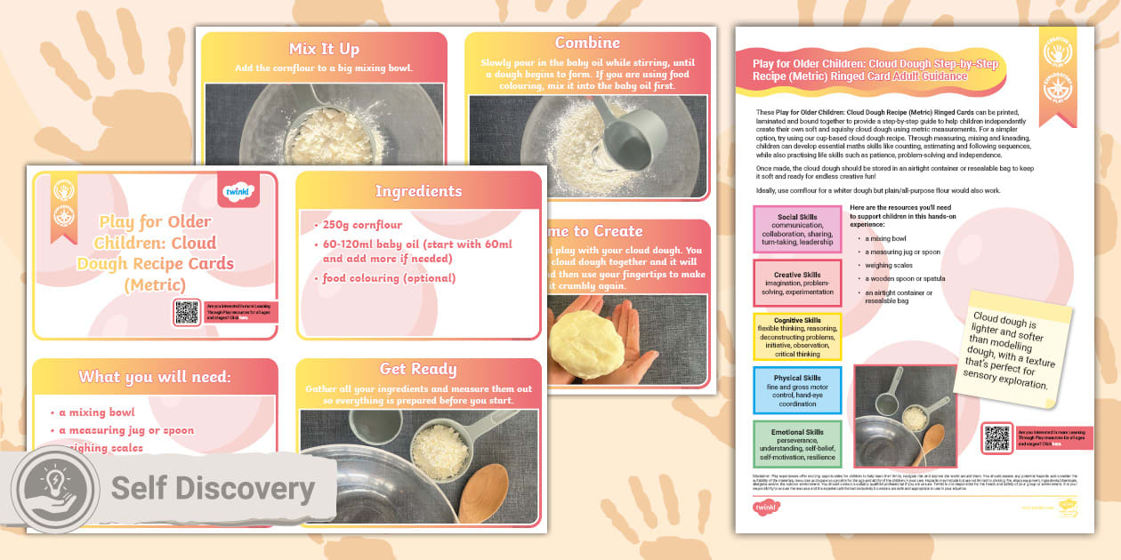 Cloud Dough Step-by-Step Recipe (Metric) Ringed Cards