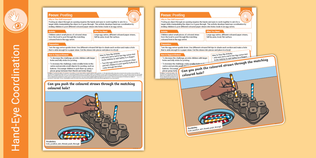 Hand-Eye Coordination CP Activity: Egg Carton Posting