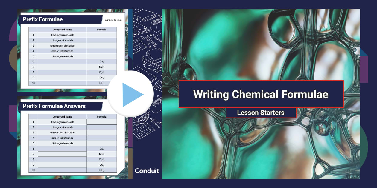 Writing Chemical Formulae: Lesson Starters PowerPoint