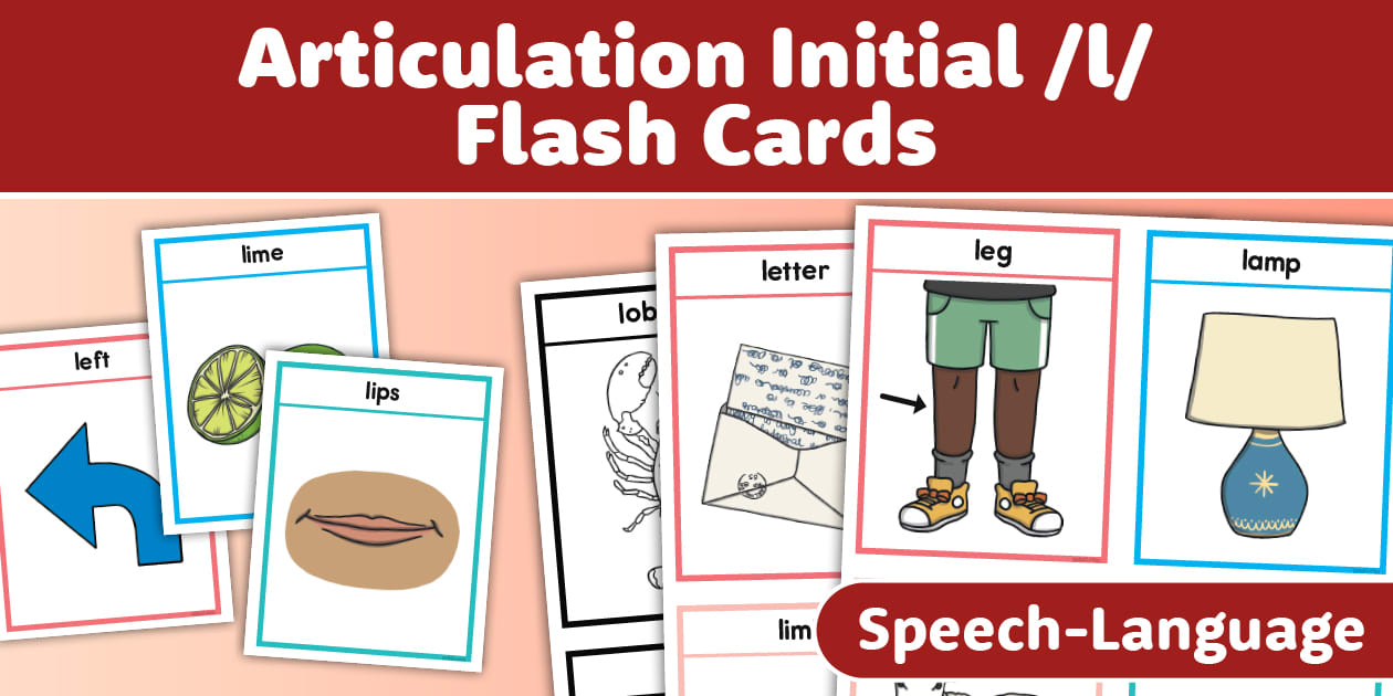 Articulation Initial /l/ Words Flash Cards for SLP